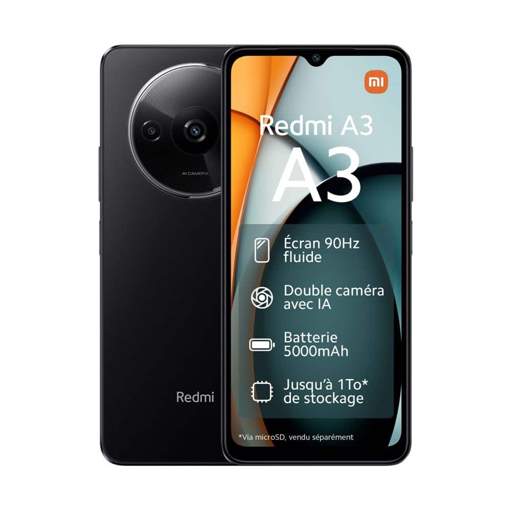 JACLEM - XIAOMI REDMI A3 4/128G° 6,71 POUCES NOIR